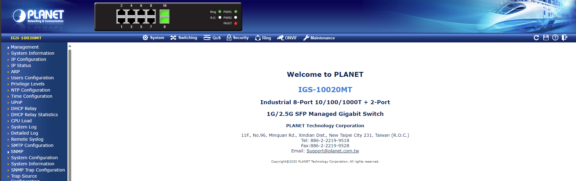 Switch de comunicaciones | docfx